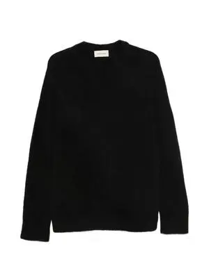 ATOMO FACTORY Crew-neck Long-sleeve Sweater - Black