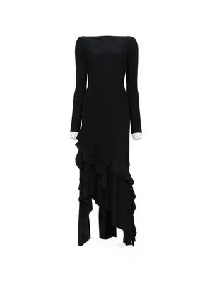 Moschino Ruffled Asymmetric Dress - Black