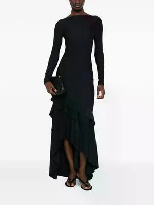 Moschino Asymmetrical Ruffled Dress - Black