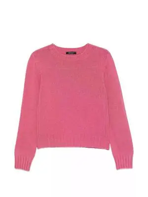 ARAGONA Ribbed-knit Crew-neck Sweater - Pink