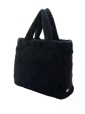 Prada Terry Cloth Logo Tote Bag - Black