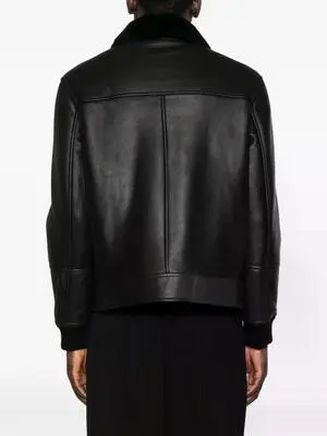YVES SALOMON Fur-collar Leather Jacket