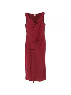 Max Mara Mstdetto Draped V-neck Midi Dress