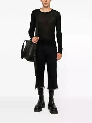 Rick Owens Bolan Cropped Raw-cut Jeans