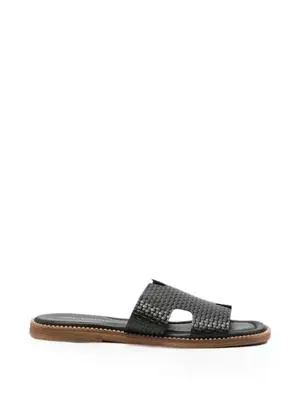 SERGIO MORETTI FIRENZE Woven Leather Sandals - Black