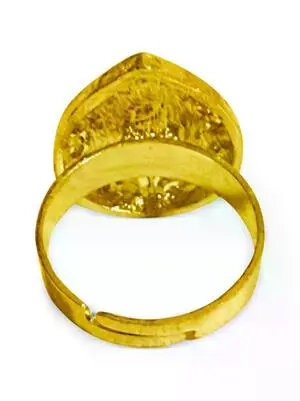 HZMER JEWELLERY Filigree Pear-cut Crystal Ring