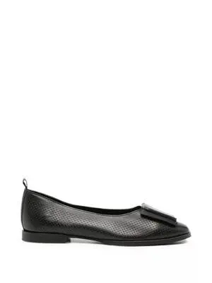 SERGIO MORETTI FIRENZE Perforated Ballet Flats - Black