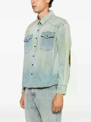 FOUND Buttoned Hooded Shirt - Blue
