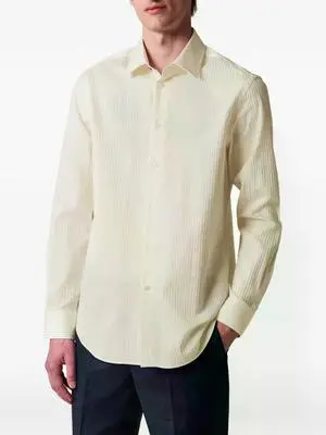 Paul Smith Regular-fit Beige Stripe Cotton-silk Shirt