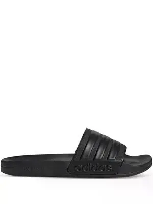 Adidas Adilette Striped Slides - Black