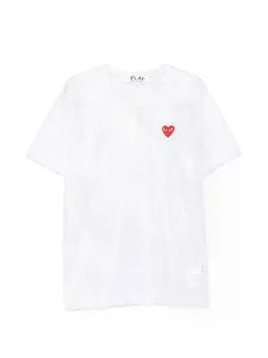 Play Comme Des Garcon Heart Patch Mesh T-shirt