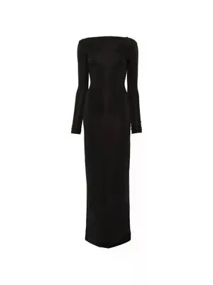 Cult Gaia Armand Long-sleeve Maxi Dress With Embellished Back - Black