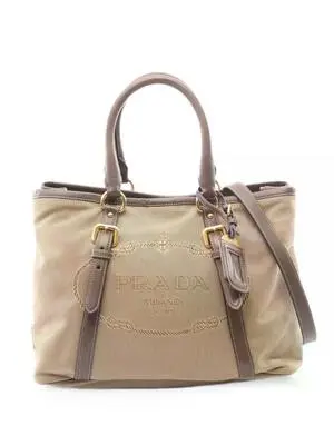 Prada 2000s Logo Jacquard Handbag