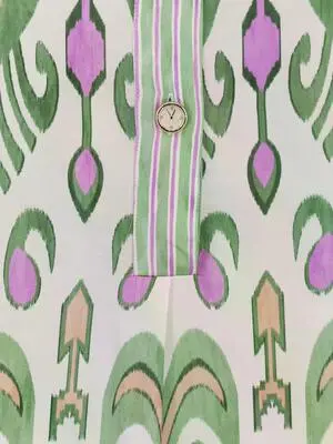 BYE FIRENZE Ikat-print Button-down Mini Dress