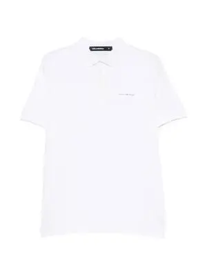 Karl Lagerfeld Logo-print Short-sleeve Polo Shirt - White