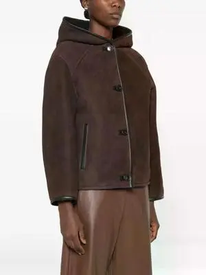 YVES SALOMON Hooded Shearling-lined Jacket