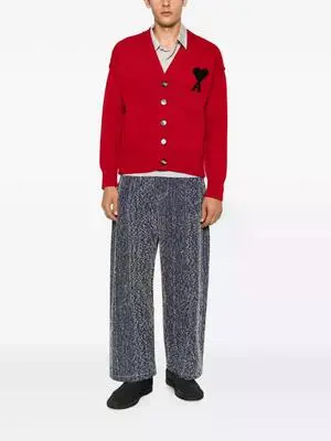 AMI Paris De Coeur Wool Cardigan