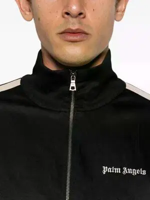 Palm Angels Embroidered Logo Zip-up Sweatshirt