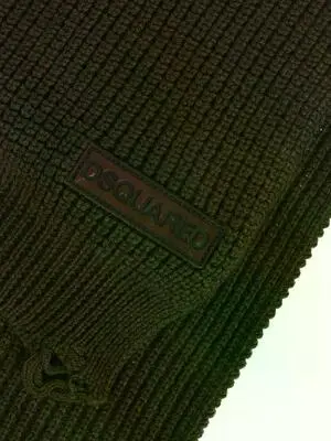 Dsquared2 Logo-patch Fringed-hem Scarf