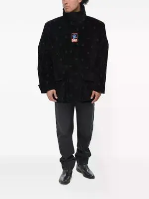 Off-White Hands Off Embroidered Velour Jacket