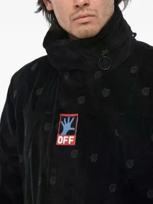 Off-White Hands Off Embroidered Velour Jacket