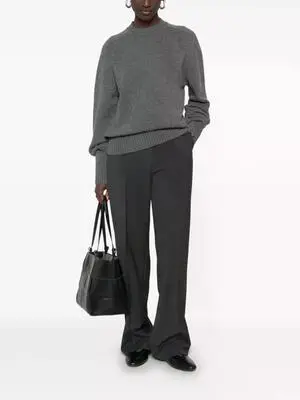 Extreme Cashmere Ribbed Knit Crew Neck Jumper - Grey