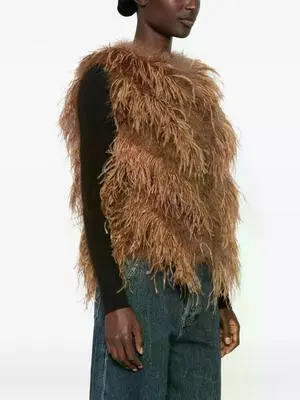 YVES SALOMON Feather-trim Gilet