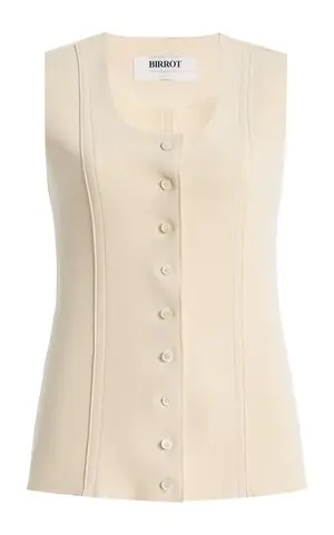 BIRROT Lay3 Fitted Crepe Vest - Yellow