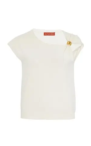 Altuzarra Rinaldi Gathered Jersey Top - Ivory