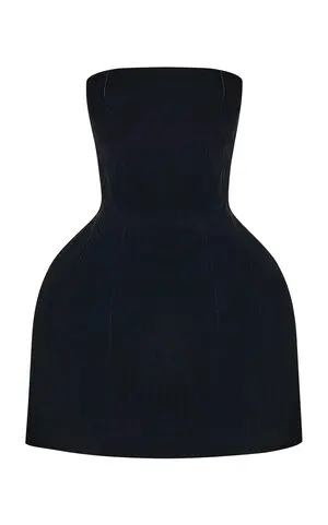 RASARIO Sculpted Velvet Mini Dress - Black