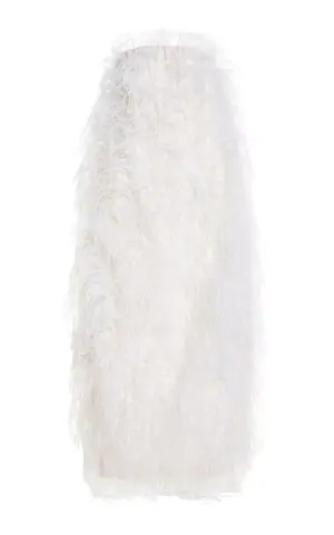 Prabal Gurung Hand-feathered Satin-faced Organza Maxi Dress - Ivory