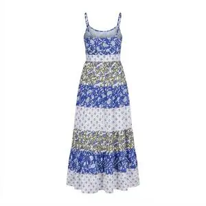 YUMI Patchwork Print Tiered Maxi Dress