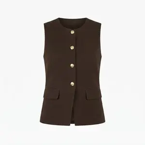 YUMI Long Line Button Waistcoat Top