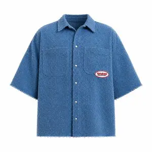 MYSIMPLICATED Textured Cotton Oversized Shirt With Dual Chest Pockets