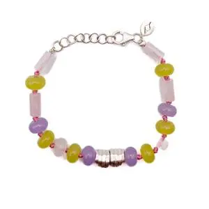 Après Youth Après Youth Beaded Friendship Bracelet With Sterling Silver Accents Pink
