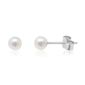 KIRI & BELLE Mini Mae Sterling Button Pearl Earrings - Silver