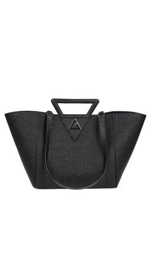 LE TRAP Atenas Straw Tote Bag - Black