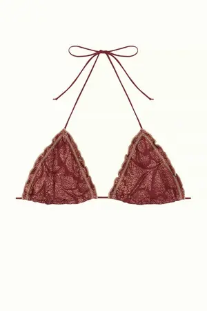 CAMILA CTG Tulum Rizo Bikini Top - Beige/red