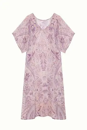 CAMILA CTG Provenza Kaftan Dress Paisley Print - Beige/purple