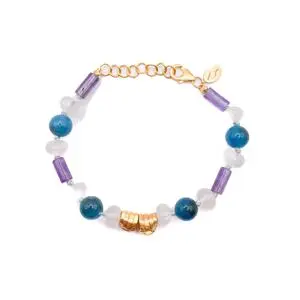 Après Youth Après Youth Spud Beaded Friendship Bracelet With Gold Accents Blue