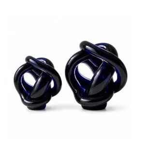 MARLETH Cobalt Glass Knot Sculpture, Set Two - Blue