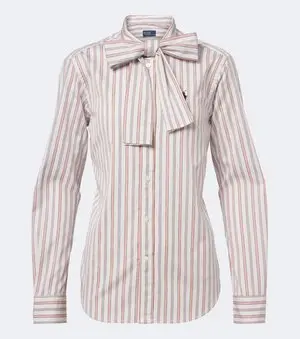Polo Ralph Lauren Striped Cotton Poplin Shirt With Bow Detail - Multicoloured