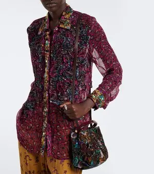 Dries Van Noten Small Sequined Top-handle Bag