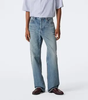 Saint Laurent Faded Wide-leg Jeans