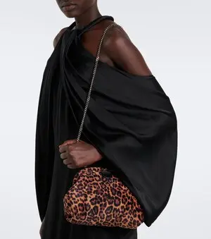Stella McCartney Falabella Small Leopard-print Velvet Clutch