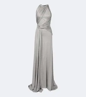 David Koma Draped Jersey Gown - Grey
