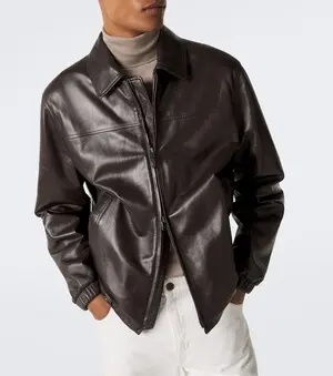 Canali Leather Blouson Jacket