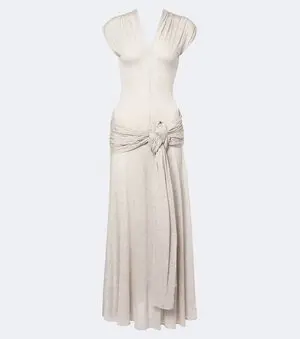 JW Anderson Draped Jersey Midi Dress - Grey