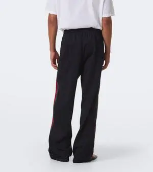 Gucci Web Stripe Silk And Cotton Wide-leg Pants