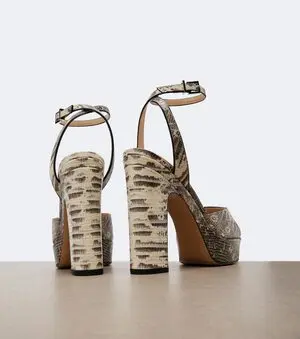 Fendi After 9 Snake-effect Leather Platform Sandals